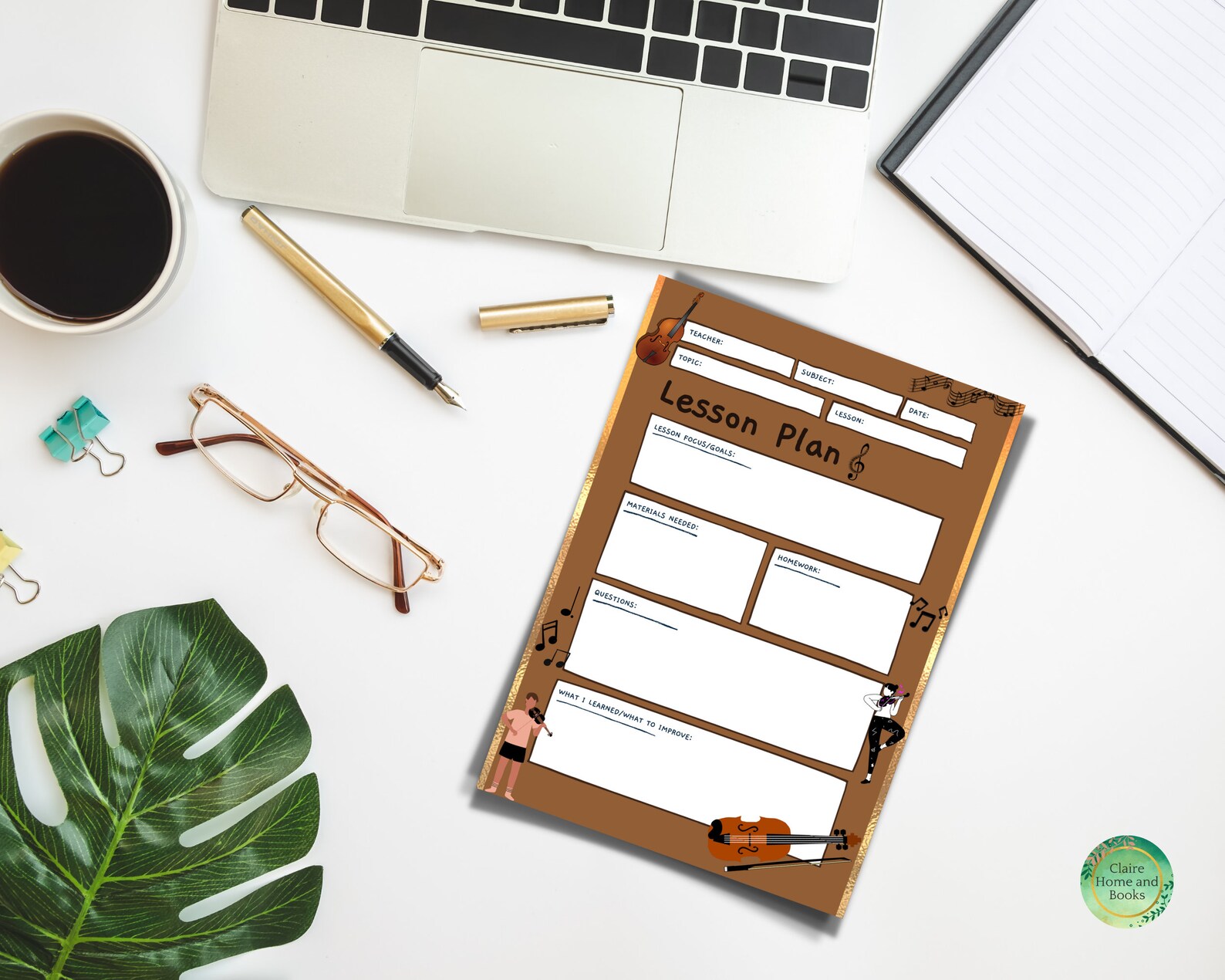 Music Class Lesson Plan Templates | Editable on Canva and Printable ...