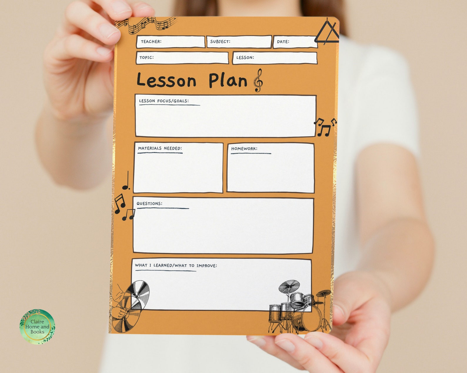 Music Class Lesson Plan Templates | Editable on Canva and Printable ...