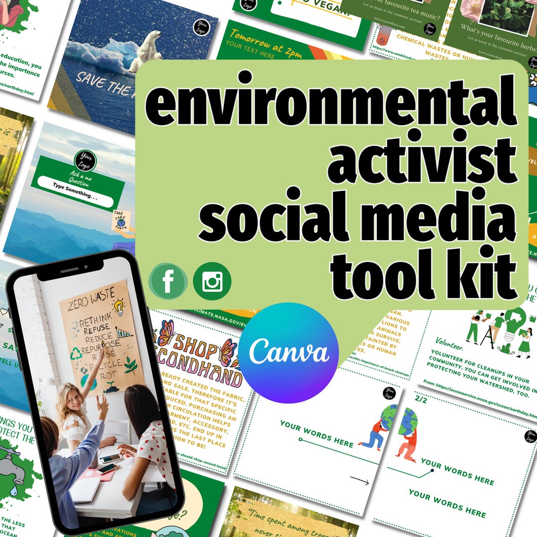 60+ Eco-friendly Canva Templates for Instagram | Climate Activist and ...
