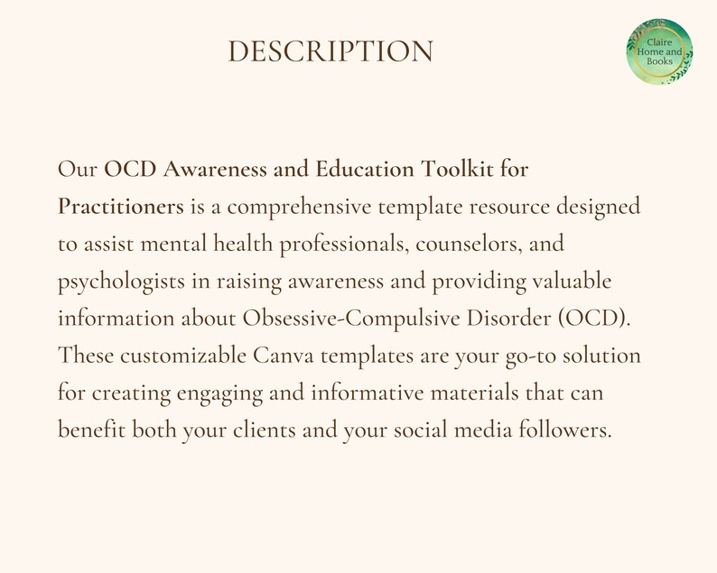 OCD Awareness Canva Templates for Counselors & Psychologists ...