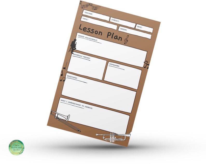Music Class Lesson Plan Templates | Editable on Canva and Printable ...