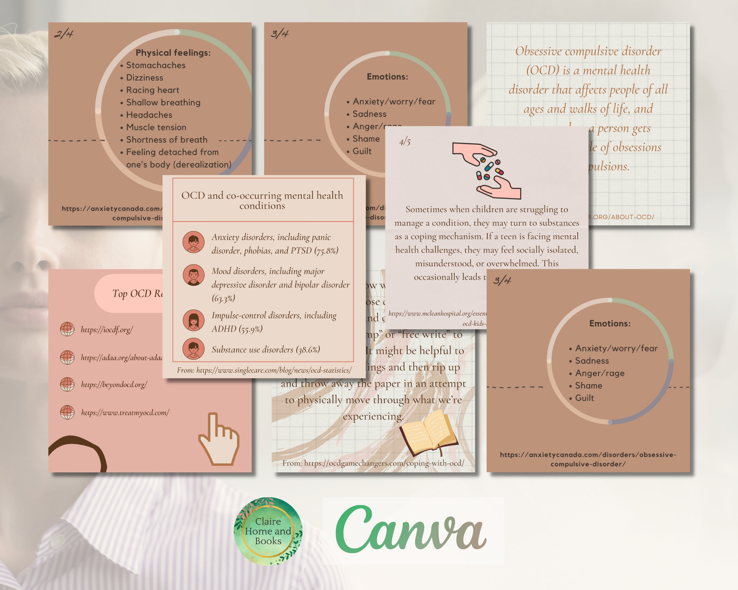 OCD Awareness Canva Templates for Counselors & Psychologists ...