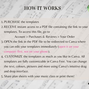 Music Class Lesson Plan Templates | Editable on Canva and Printable ...