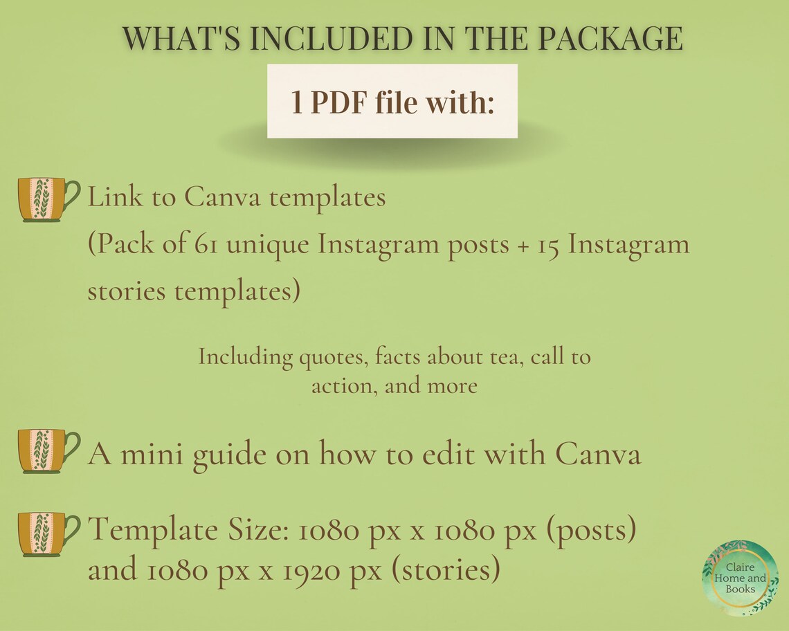 Vintage Tea Instagram Templates | Editable Canva Templates for Tea ...