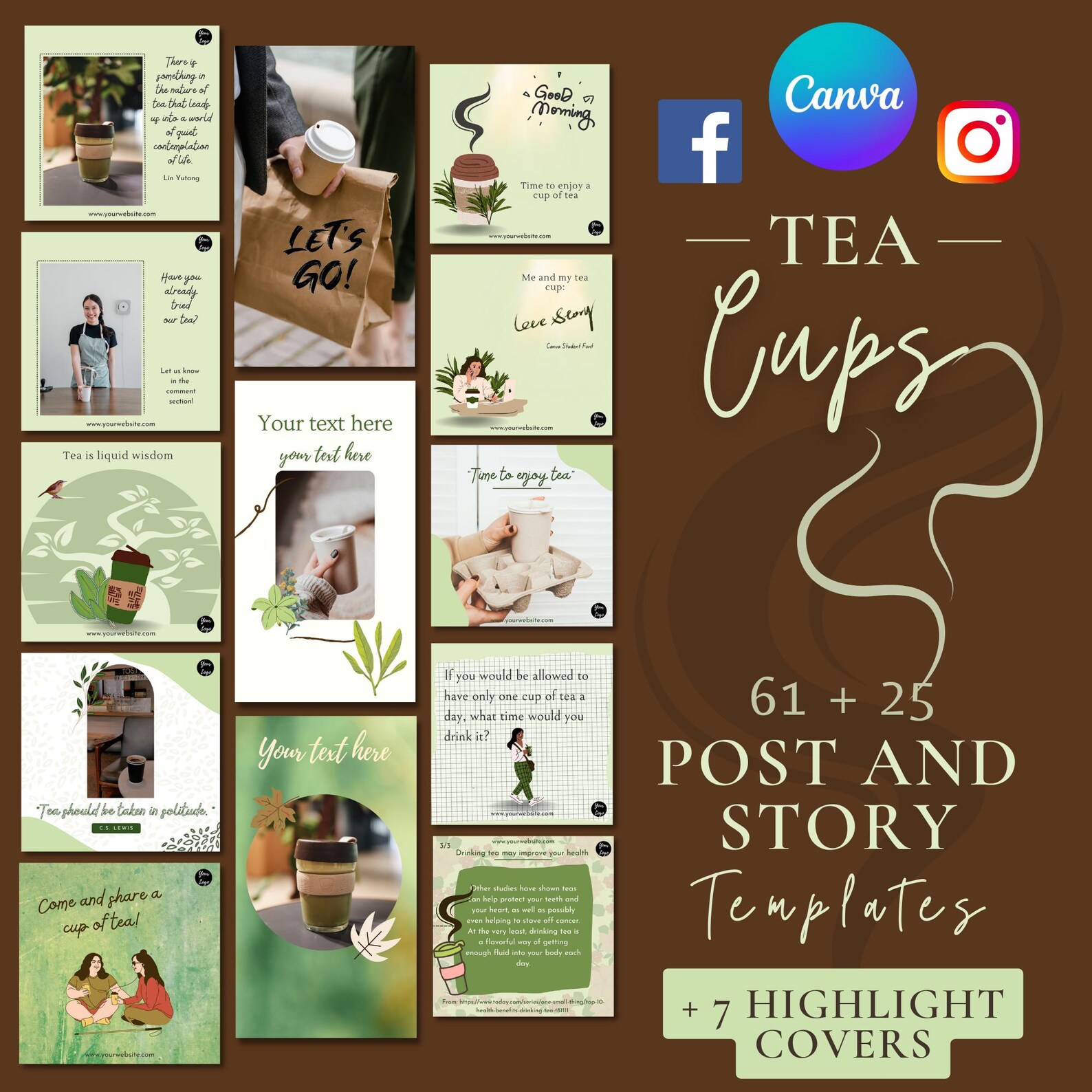 Barista Takeaway Social Media Canva Templates: 80+ Editable Instagram ...