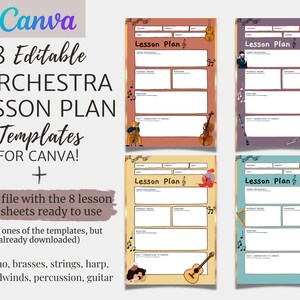 Music Class Lesson Plan Templates | Editable on Canva and Printable ...