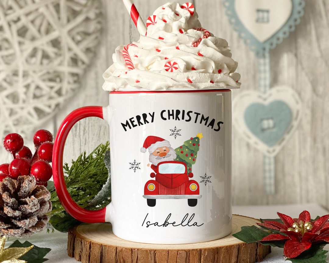 Custom Santa Mug, Personalized Holiday Mug, Santa Mug for Kids, Hot ...