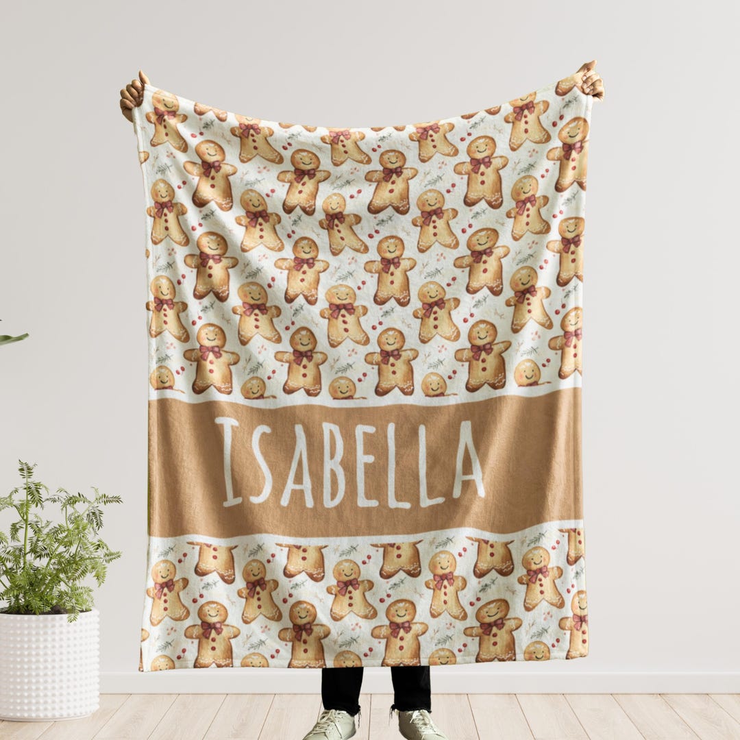 Custom Gingerbread Christmas Blanket, Daughter Christmas Blanket ...