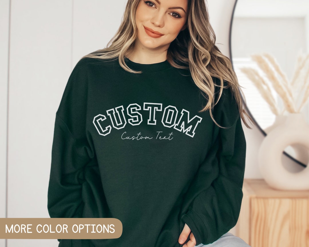 Custom College Letters Sweatshirt, Aesthetic School Crewneck , Trendy ...