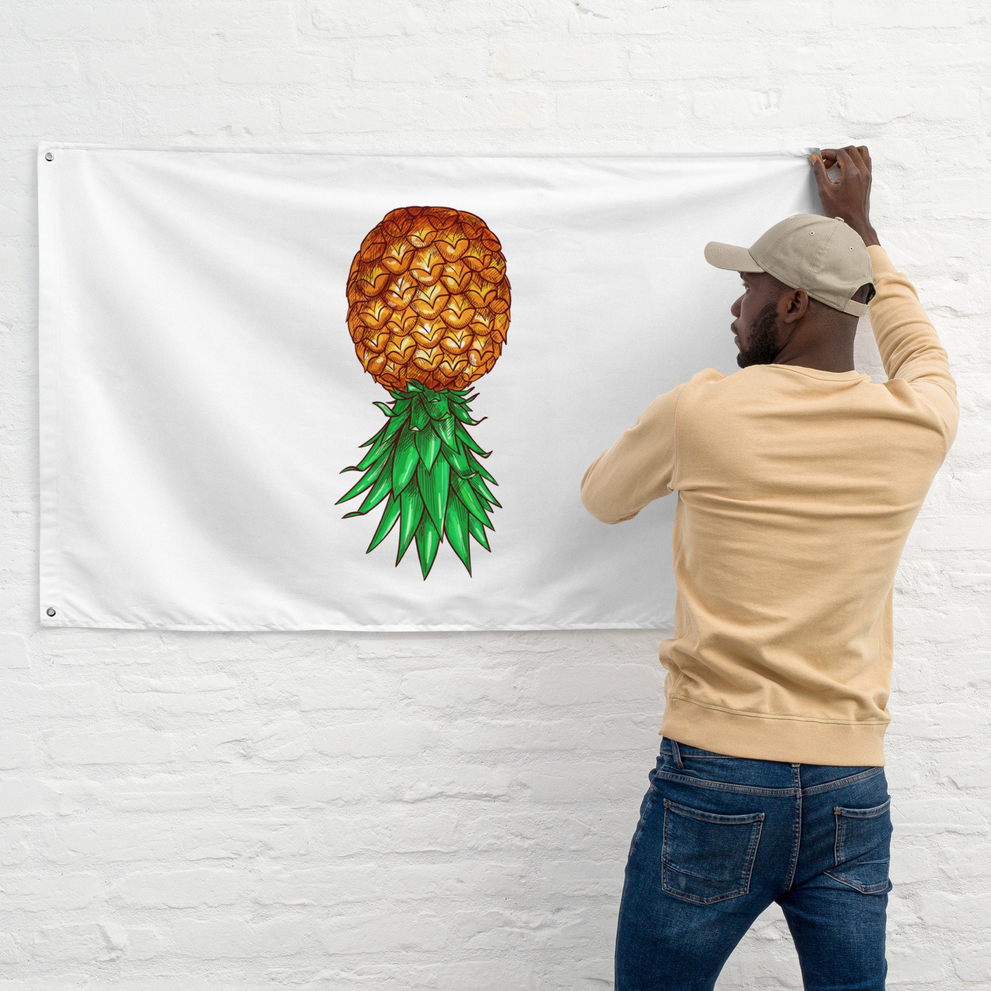 Secret Pineapple Flag Swinger Party Flag Upside Down - Etsy