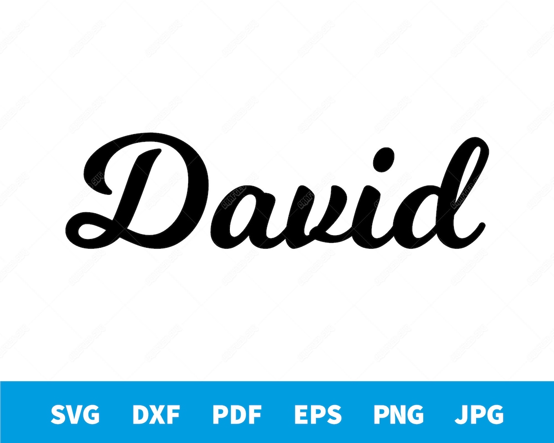 David - Calligraphy Name Shape Vector File for Cutting or Printing ...