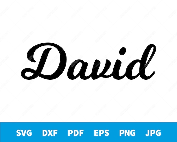 David Calligraphy Name Shape Vector File For Cutting Or Etsy
