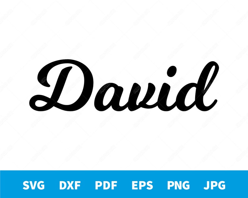 David - Calligraphy Name Shape Vector File for Cutting or Printing ...