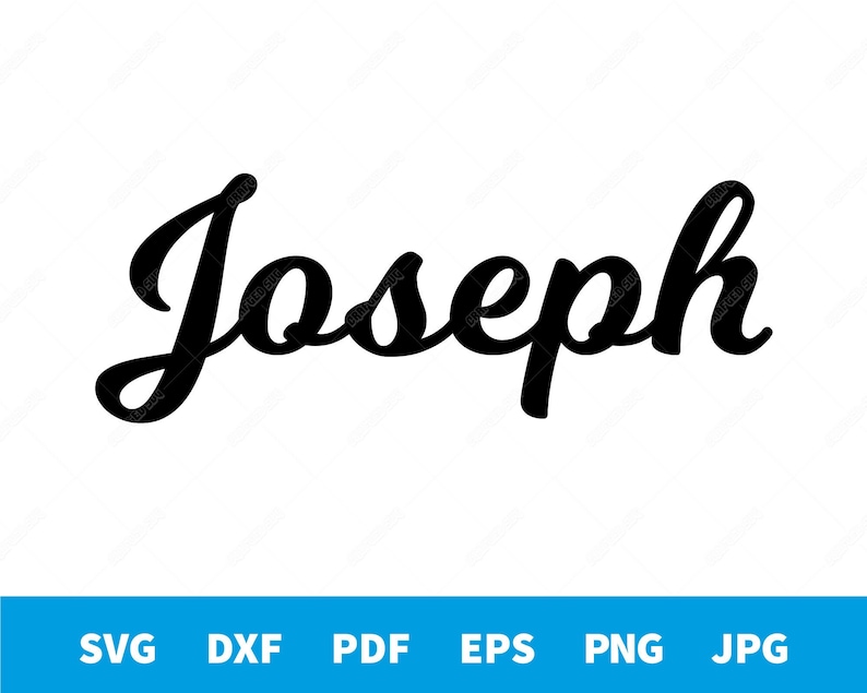 Joseph - Calligraphy Name Shape Vector File for Cutting or Printing ...