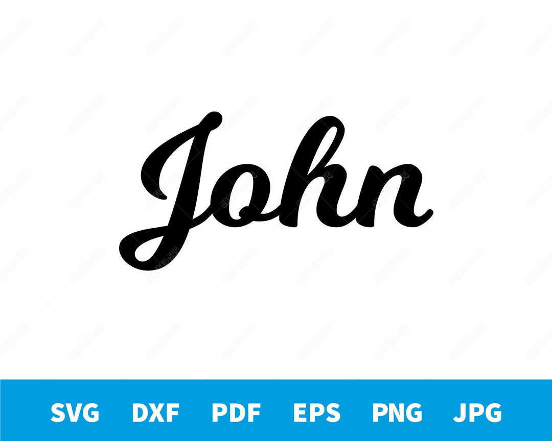 John - Calligraphy Name Shape Vector File for Cutting or Printing - Svg ...