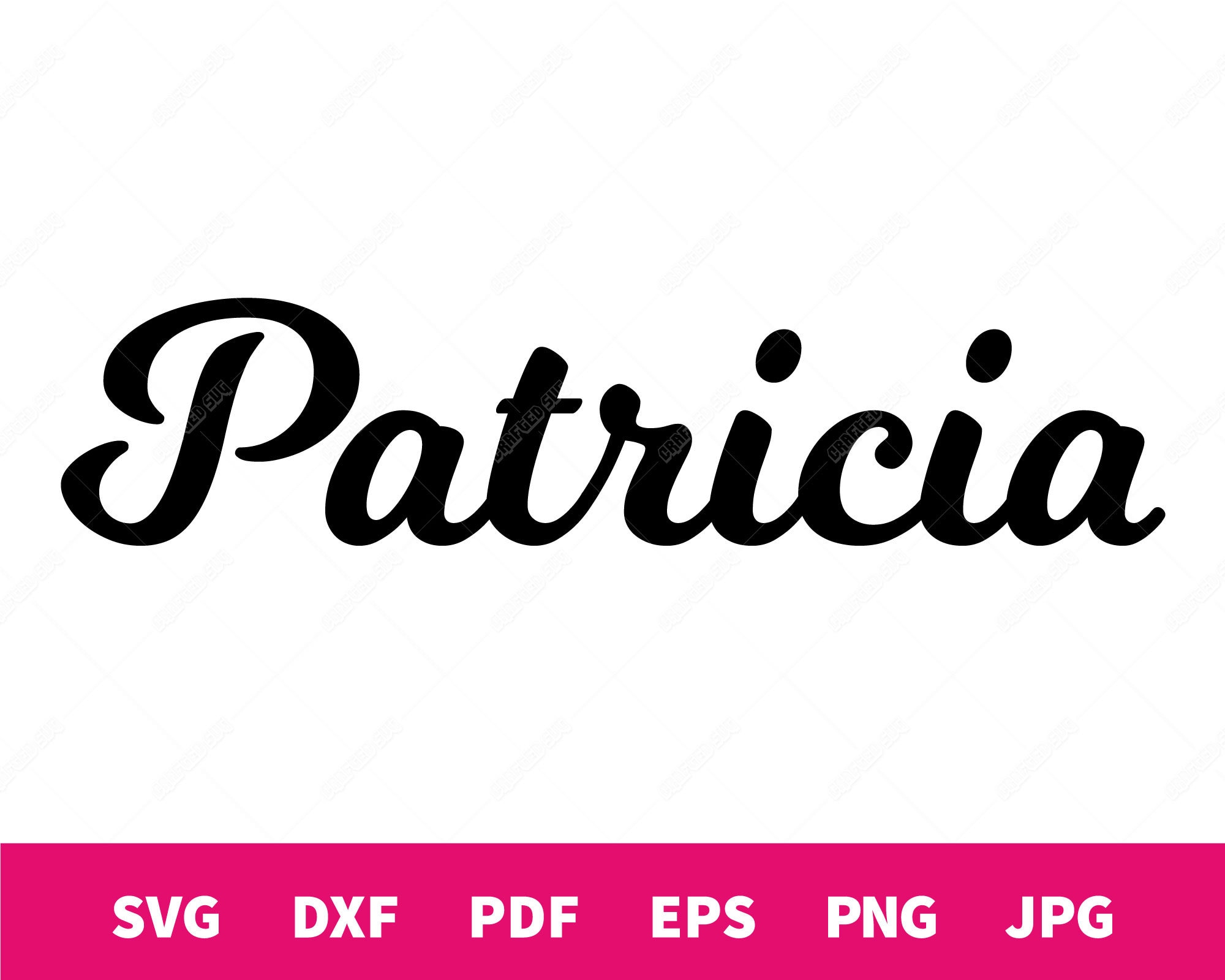Patricia - Calligraphy Name Shape Vector File for Cutting or Printing ...