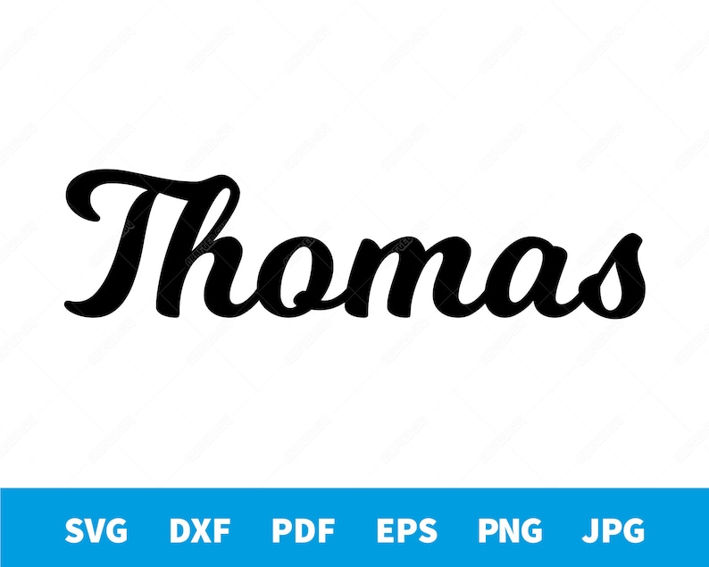 Thomas - Calligraphy Name Shape Vector File for Cutting or Printing ...