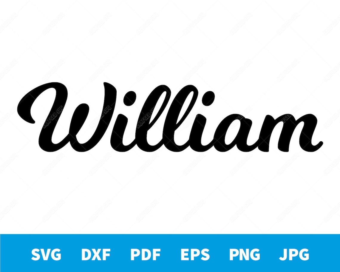 William - Calligraphy Name Shape Vector File for Cutting or Printing ...