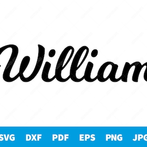 William - Calligraphy Name Shape Vector File for Cutting or Printing ...