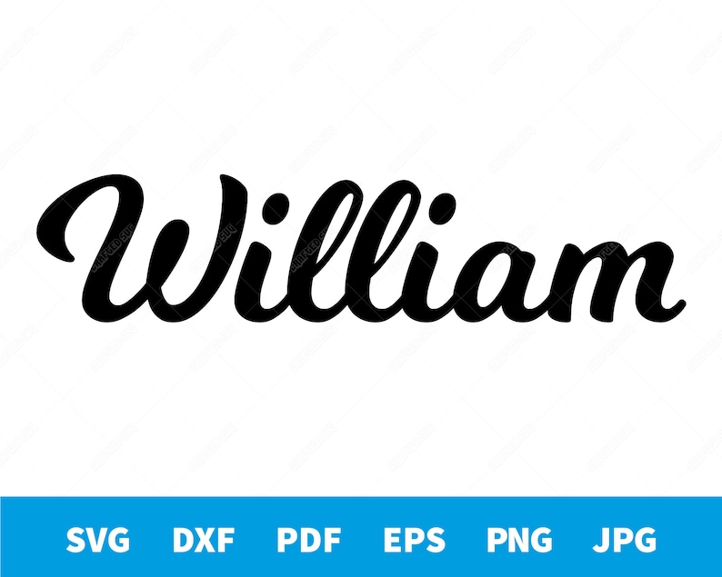William - Calligraphy Name Shape Vector File for Cutting or Printing ...