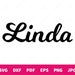 Linda - Calligraphy Name Shape Vector File for Cutting or Printing ...