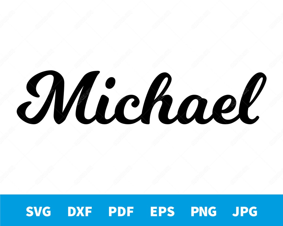 Michael - Calligraphy Name Shape Vector File for Cutting or Printing ...