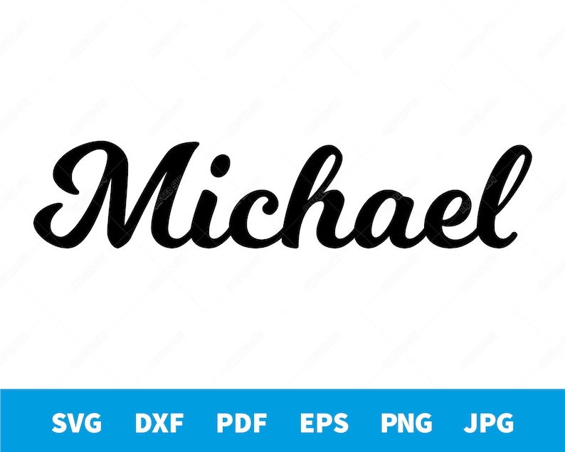 Michael - Calligraphy Name Shape Vector File for Cutting or Printing ...