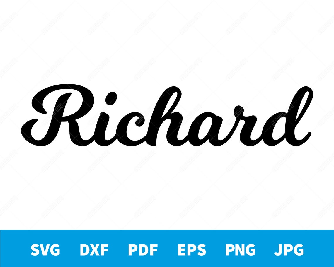 Richard - Calligraphy Name Shape Vector File for Cutting or Printing ...