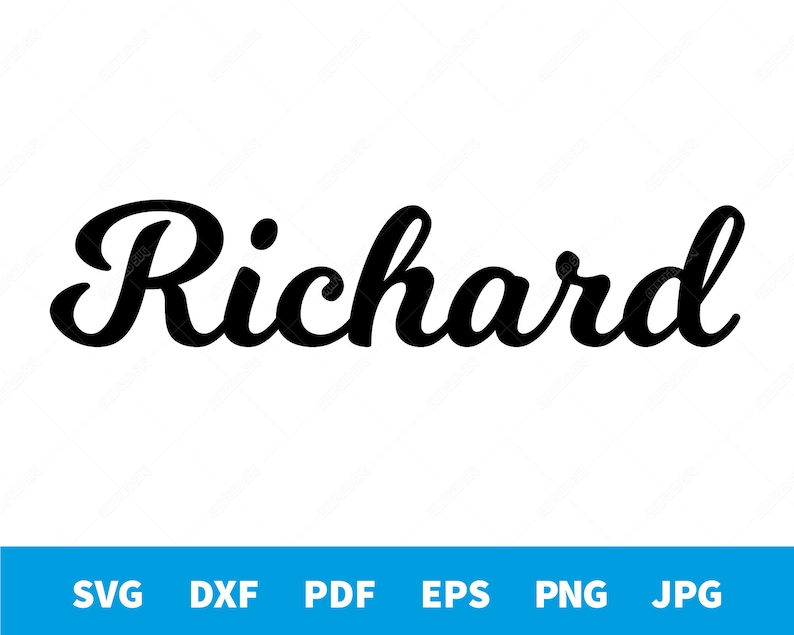 Richard Calligraphy Name Shape Vector File for Cutting or - Etsy