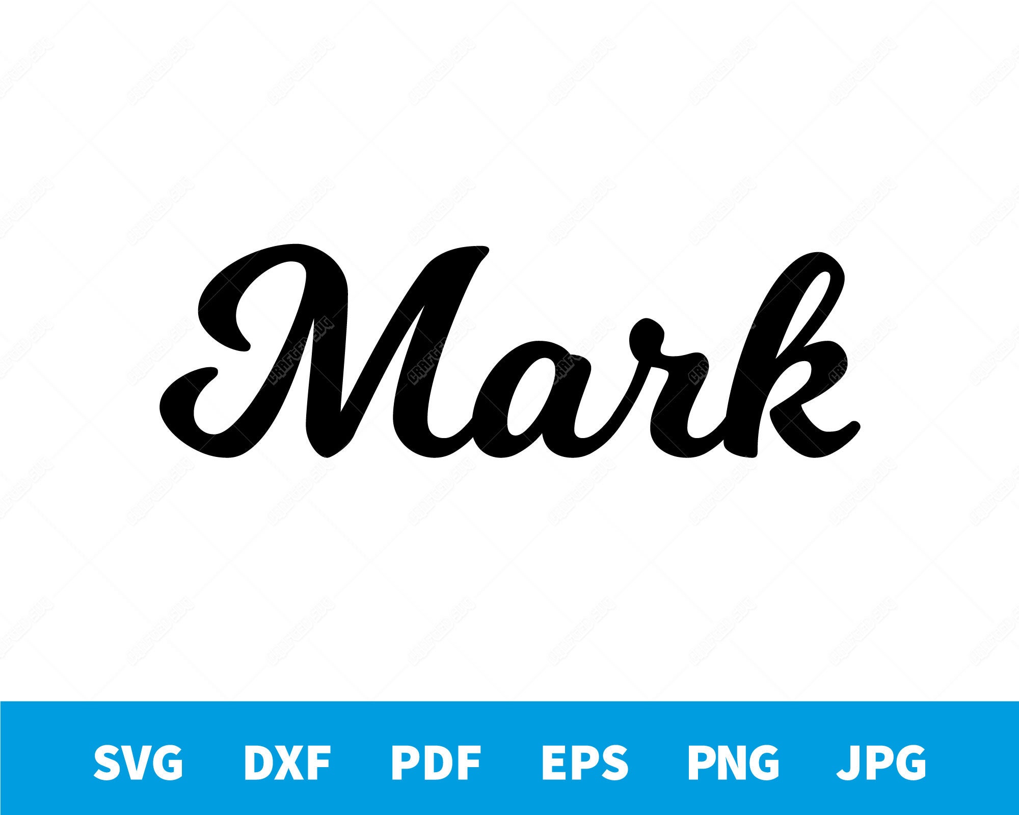 Mark - Calligraphy Name Shape Vector File for Cutting or Printing - Svg ...