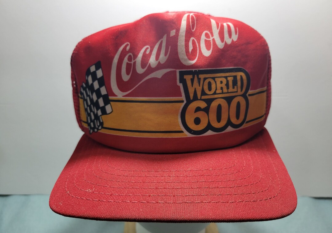 Vintage Gently Worn Coca Cola World 600 Trucker Style Hat Snapback and ...