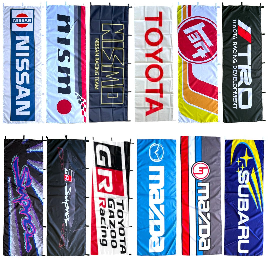 JDM Nobori Flags Premium HKS Nismo Advan Upgarage Moon Eyes Work TRD ...