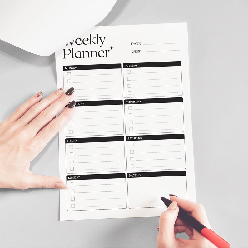 Weekly Planner Printable Goal Tracker Weekly Fitness - Etsy