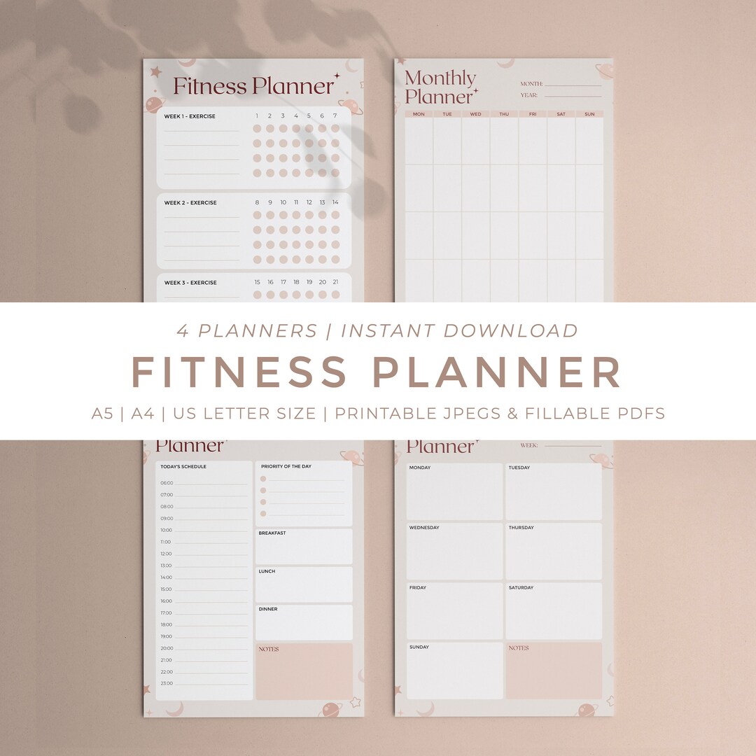 Fitness Planner Bundle | Workout Tracker | Weekly & Daily Fitness ...
