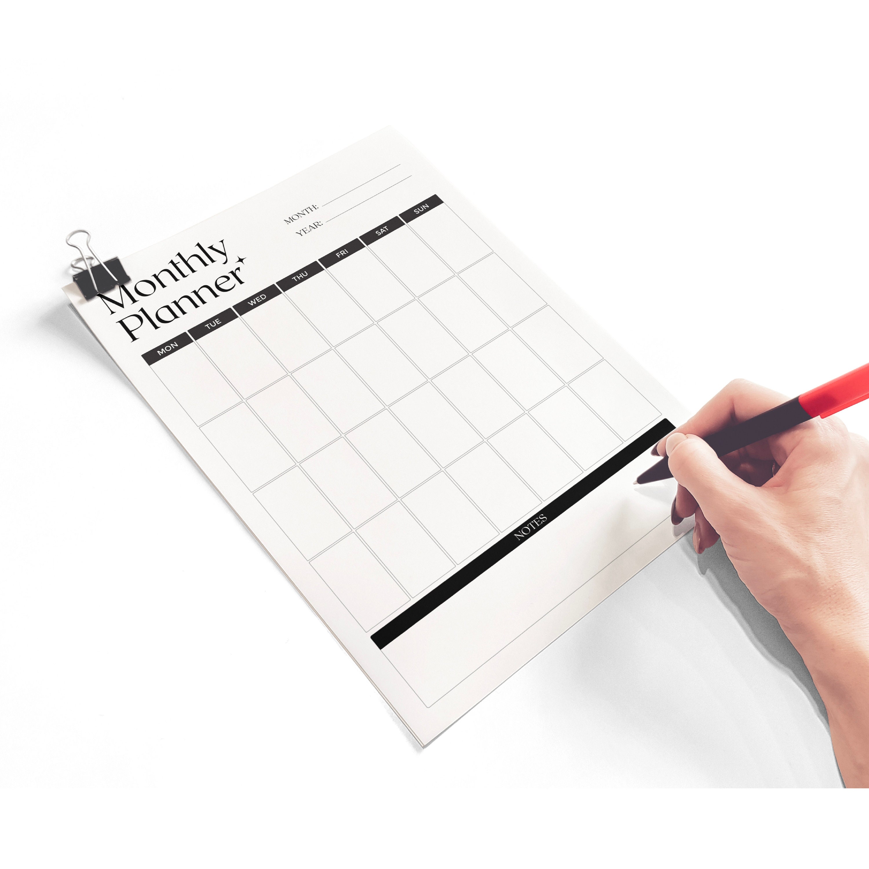 Monthly Planner Printable Goal Tracker Monthly Fitness - Etsy