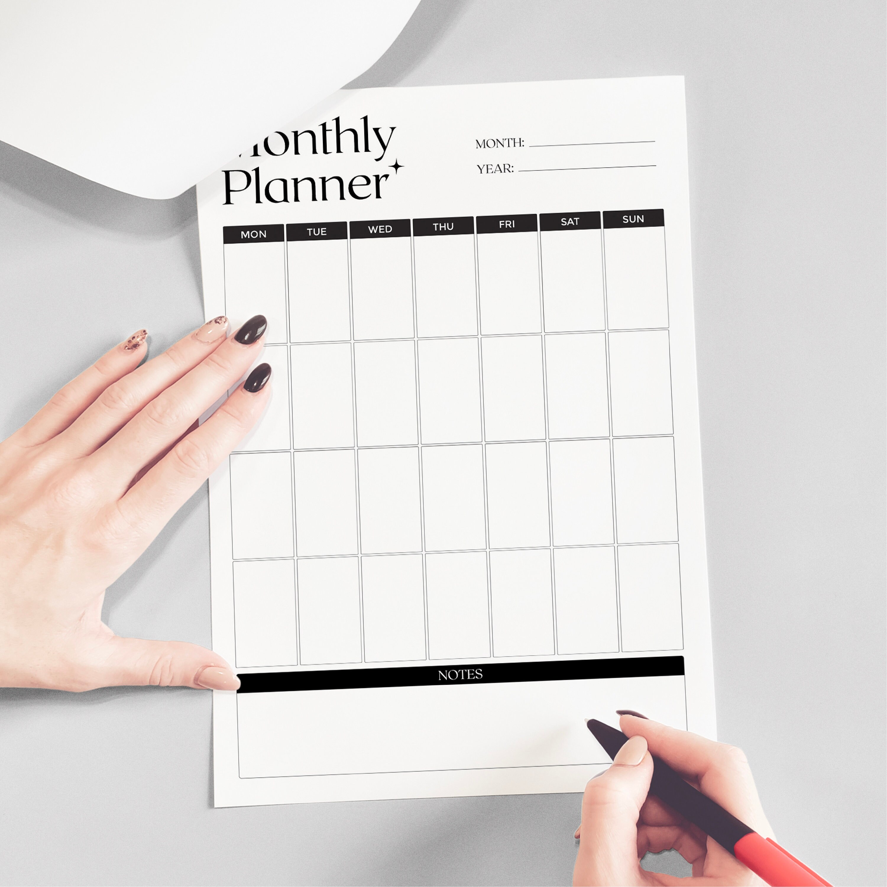 Monthly Planner Printable Goal Tracker Monthly Fitness - Etsy