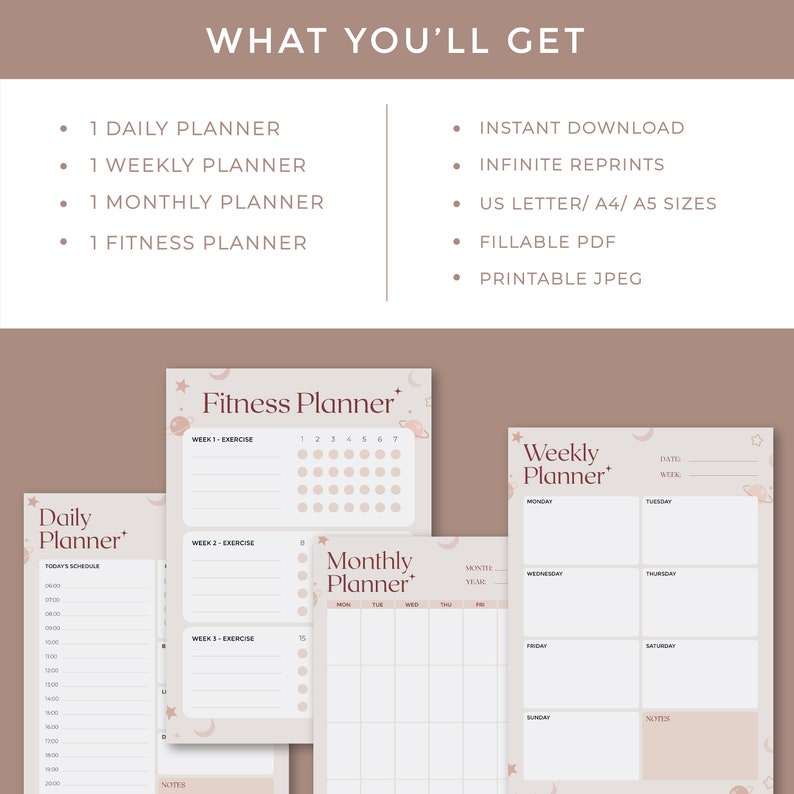 Fitness Planner Bundle | Workout Tracker | Weekly & Daily Fitness ...