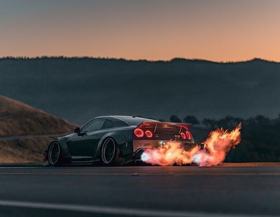 Liberty Walk GTR Aka GTRRARI Aka the Flamethrower 20x16in - Etsy Israel