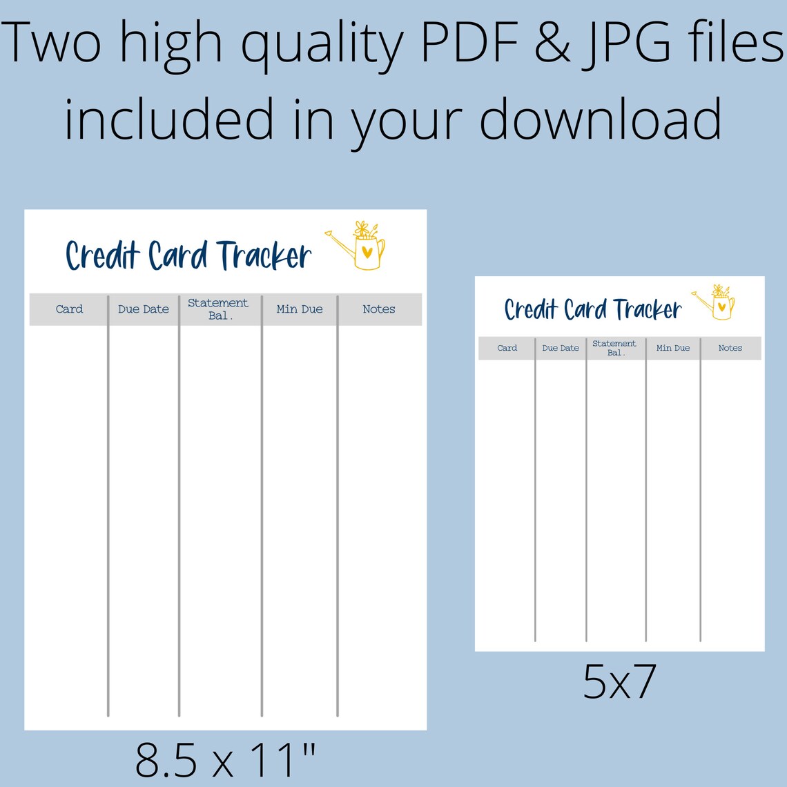 Printable Credit Card Tracker Worksheet | Etsy