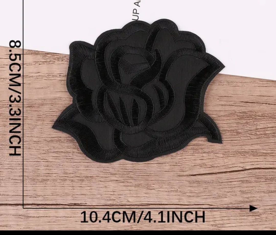 Black Rose Iron-on Patch - Etsy