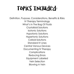 IV Therapy Nursing Study Guide - Etsy