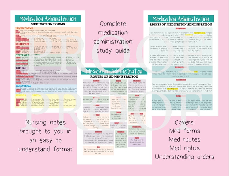 Medication Administration Nursing Notes (Download Now) - Etsy