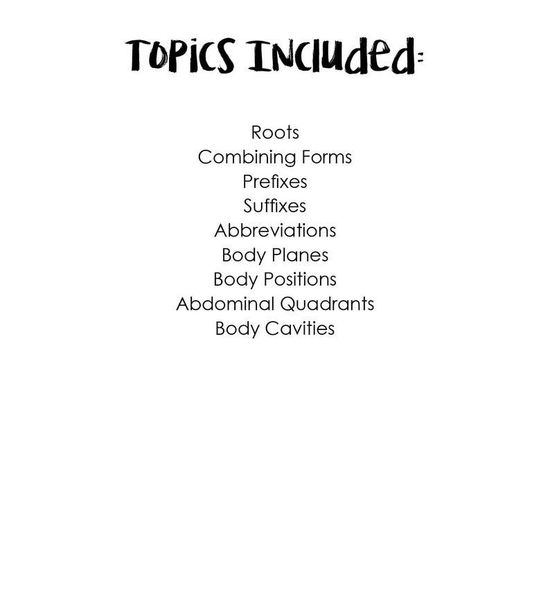 Intro to Medical Terminology Nursing Notes - Etsy