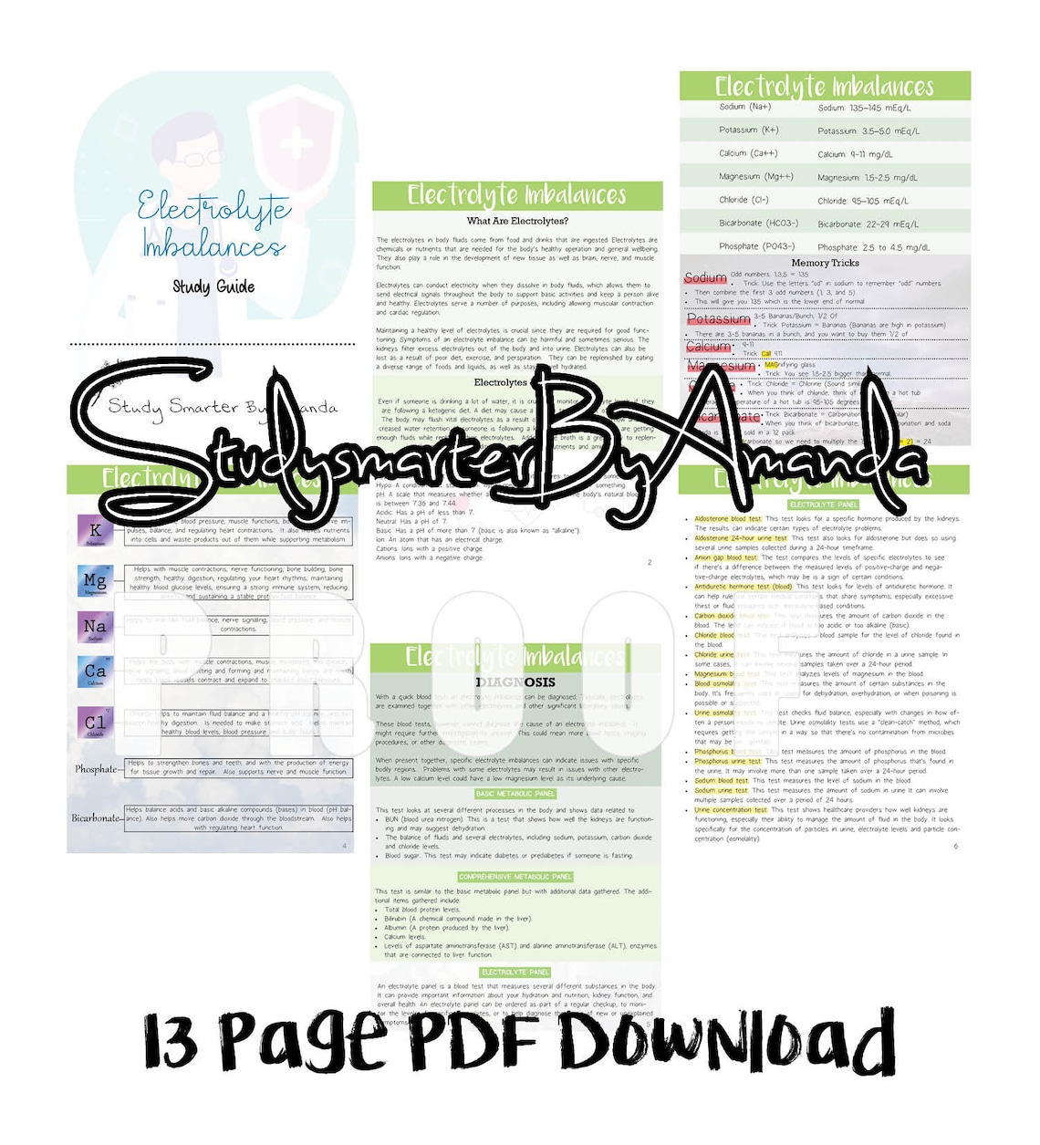 Electrolyte Imbalances Nursing Study Guide - Etsy