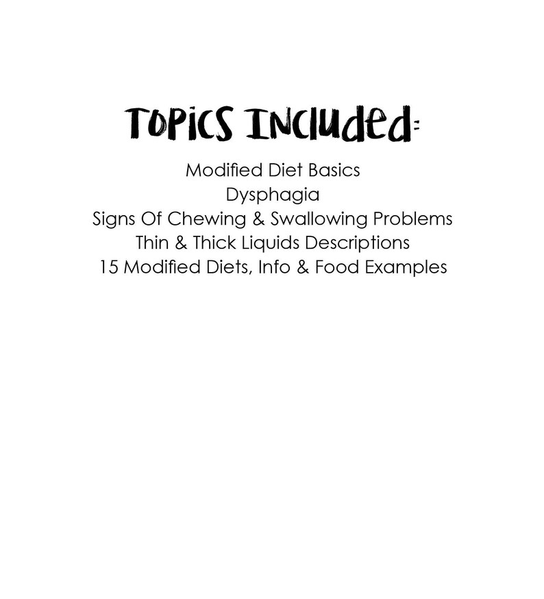 Modified Diets for Nursing - Etsy