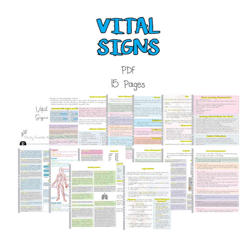 Vital Signs Nursing Notes - Etsy
