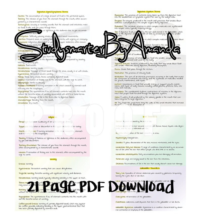 Digestive System Medical Terminology - Etsy