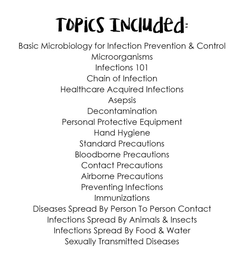 Infection Control Nursing Notes - Etsy
