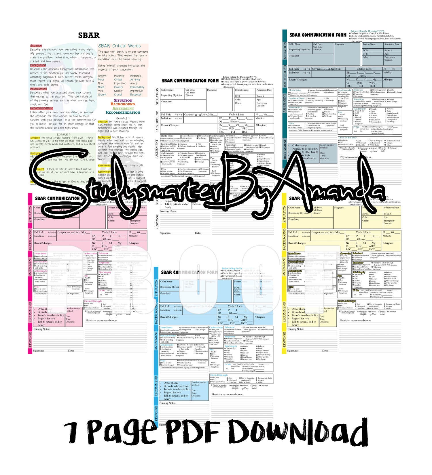 SBAR Template Sheet - Etsy