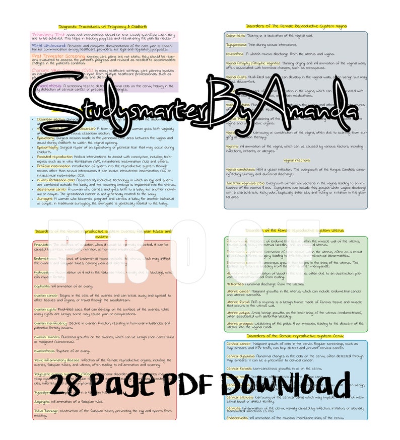 Reproductive System Medical Terminology - Etsy